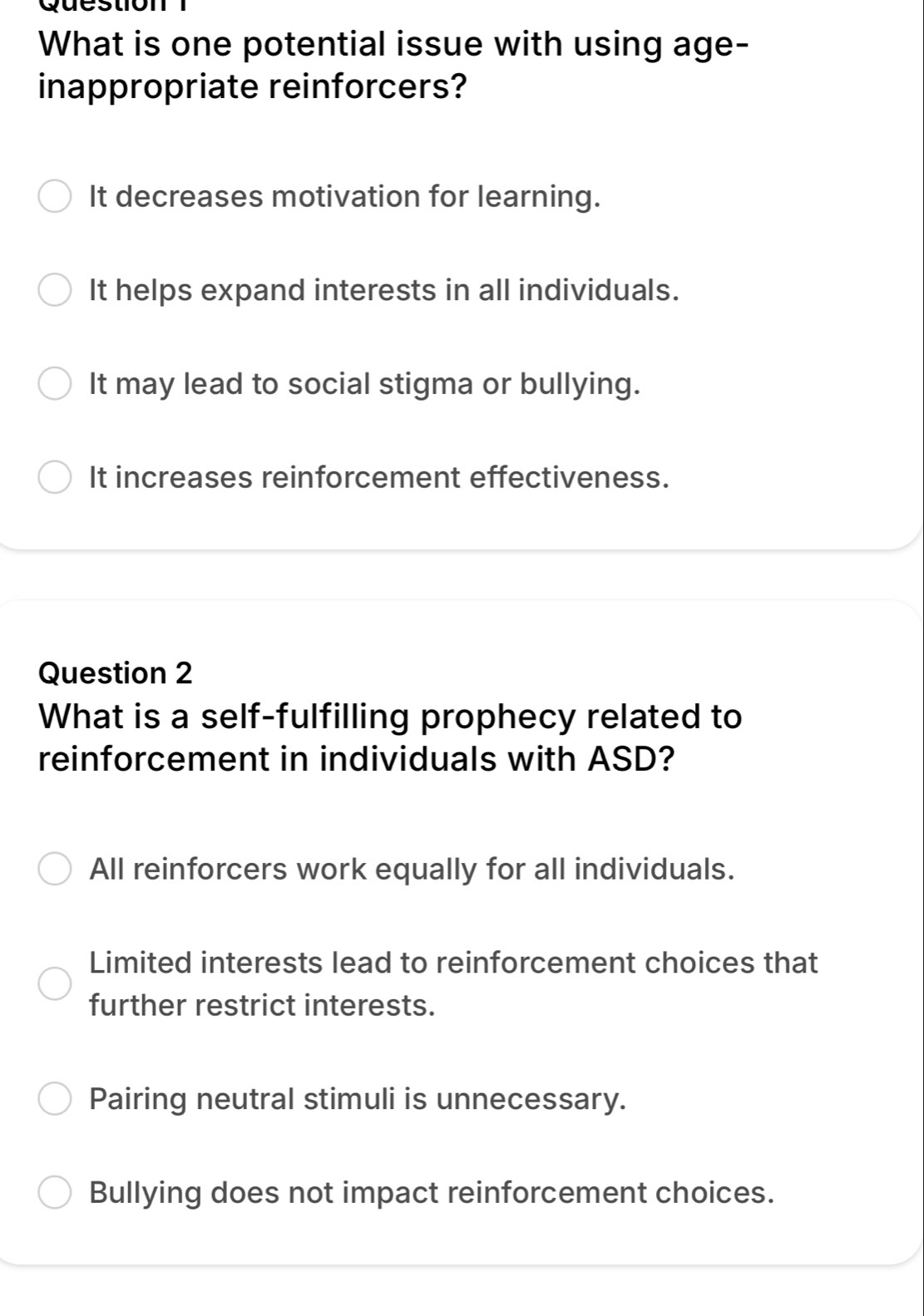 Solved: What is one potential issue with using age- inappropriate ...