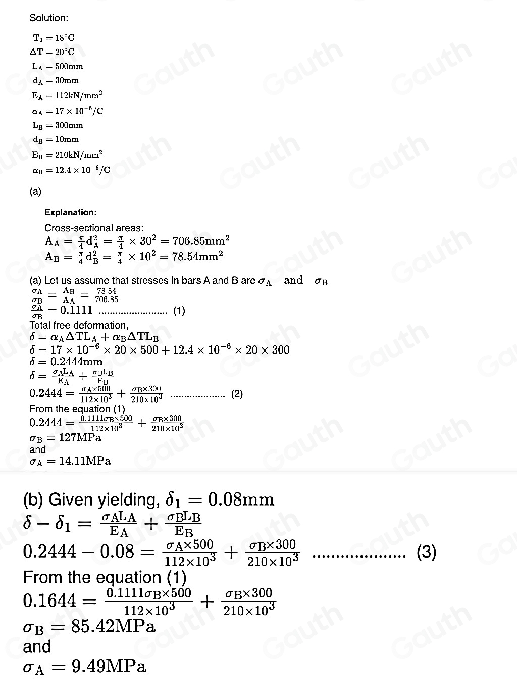 Solved: Two round solid bars of different materials are connected in ...