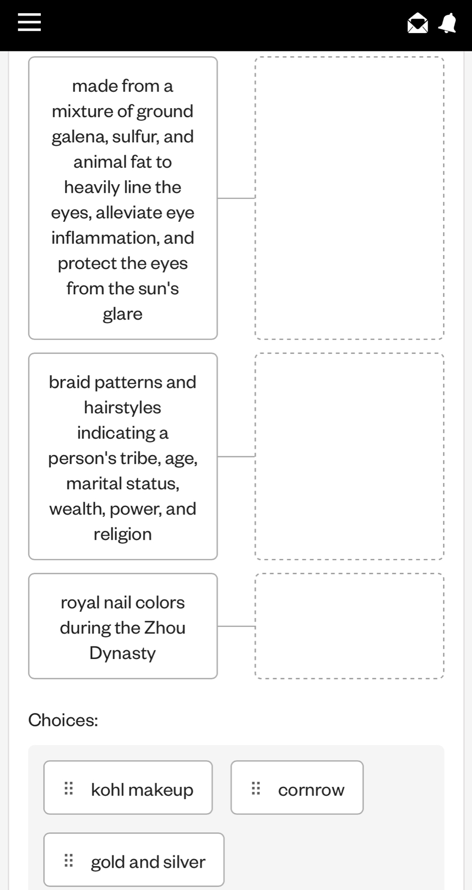 Solved: made from a mixture of ground galena, sulfur, and animal fat to ...