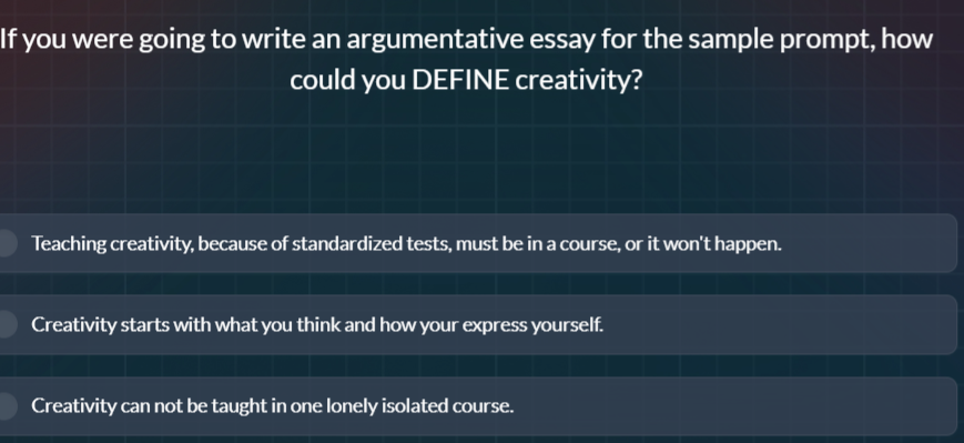 Resuelto:If you were going to write an argumentative essay for the ...