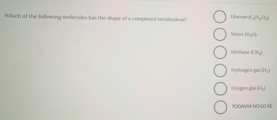 Solved: Which of the following molecules has the shape of a completed ...