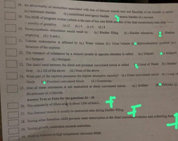 Solved: Am alnormality of micturition associated with lose of detrusor ...