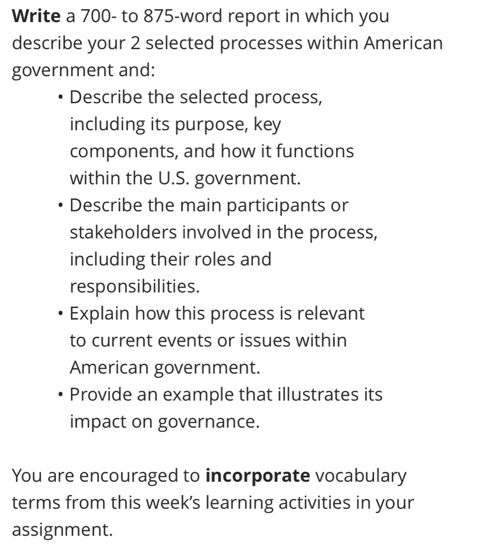 Solved: Write a 700- to 875 -word report in which you describe your 2 ...