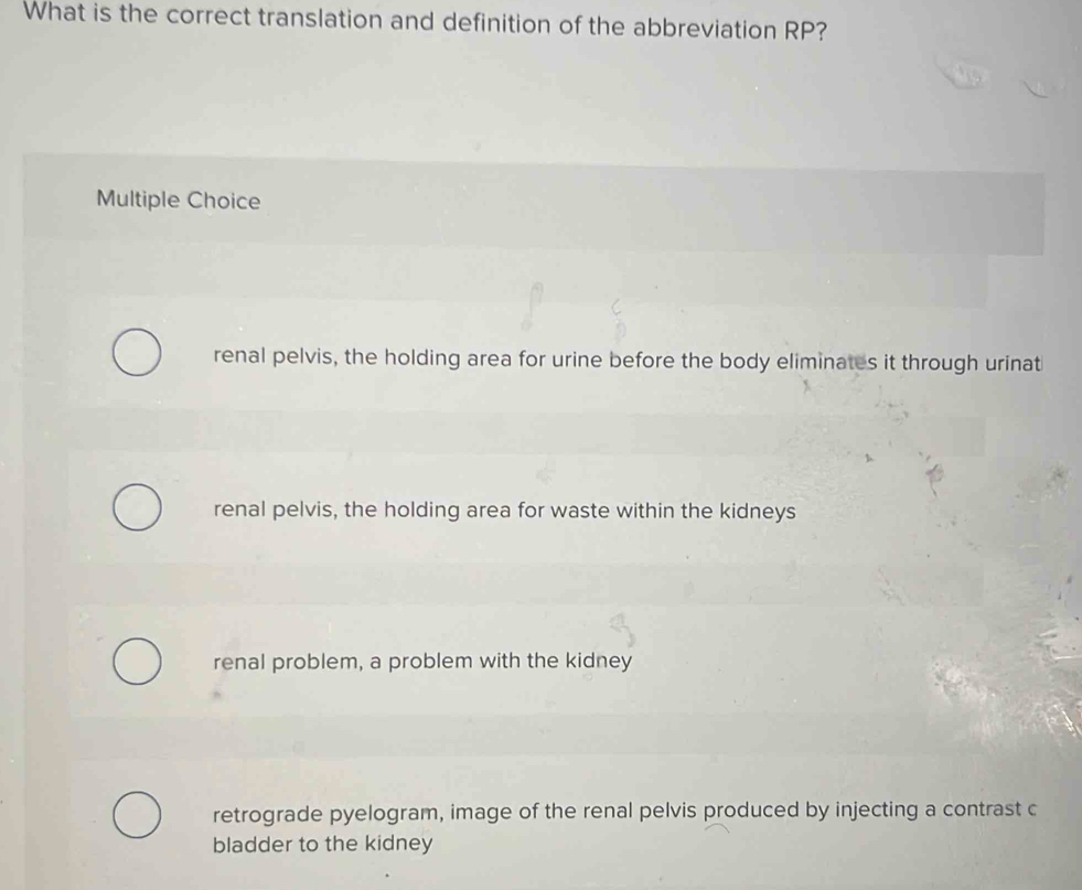 Solved: What is the correct translation and definition of the ...