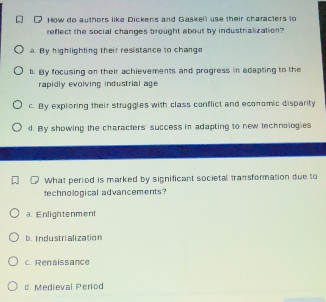 Solved: How do authors like Dickens and Gaskell use their characters to ...