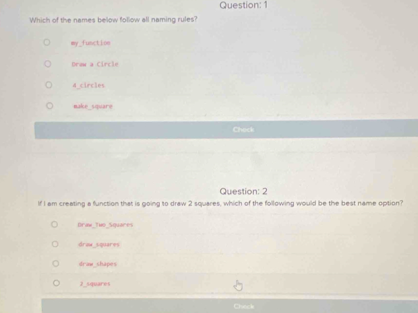 Solved: Which of the names below follow all naming rules? my_function ...
