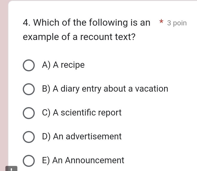 Telah dijawab:Which of the following is an * 3 poin example of a ...