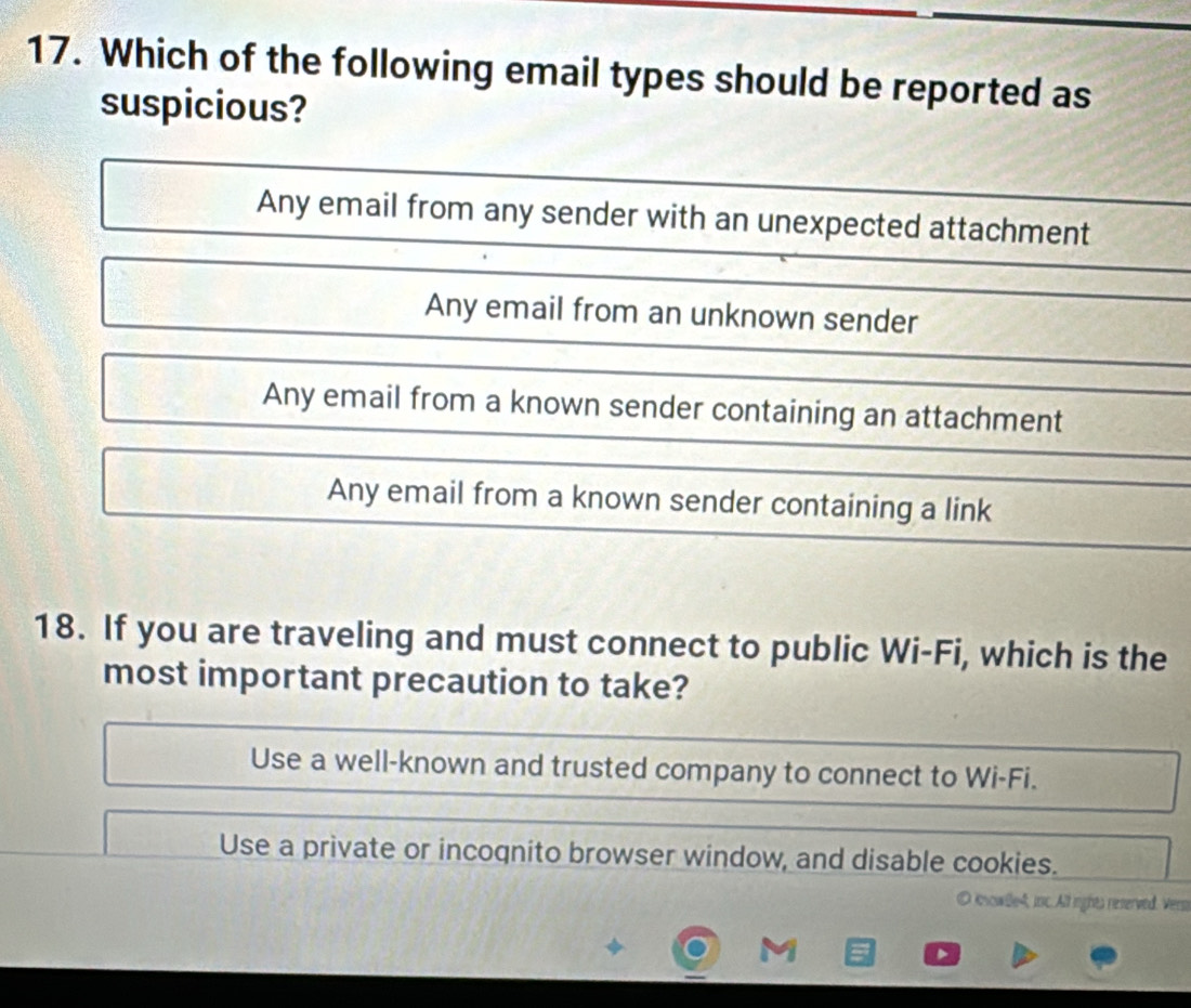 Solved: Which of the following email types should be reported as ...