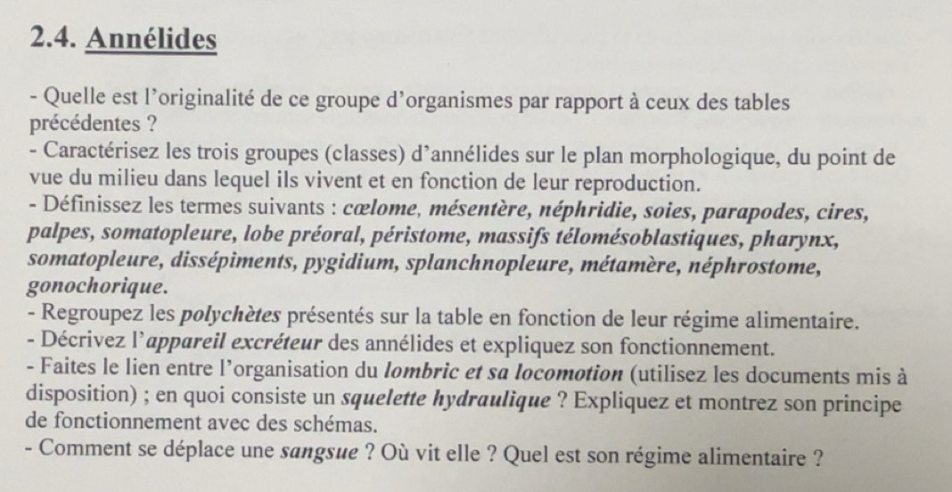 Résolu :Annélides - Quelle est l'originalité de ce groupe d’organismes ...