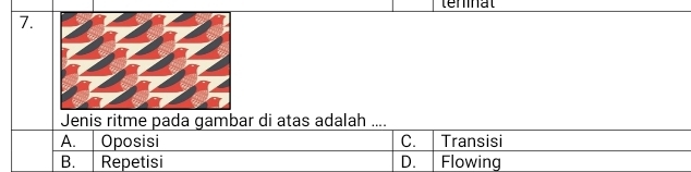 Telah dijawab:Jenis ritme pada gambar di atas adalah .... A. Oposisi C ...
