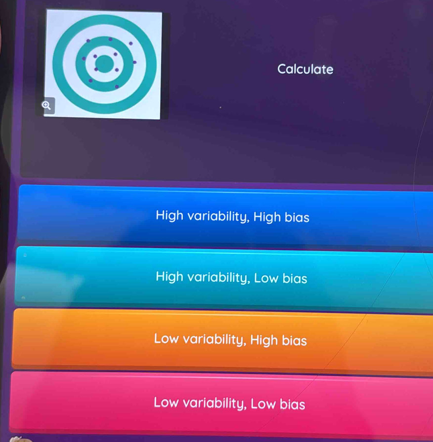 Solved: Calculate High variability, High bias High variability, Low ...