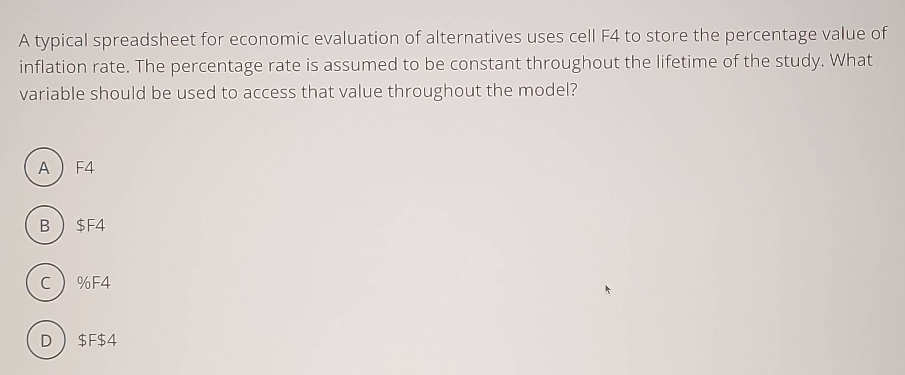 Solved: A typical spreadsheet for economic evaluation of alternatives ...