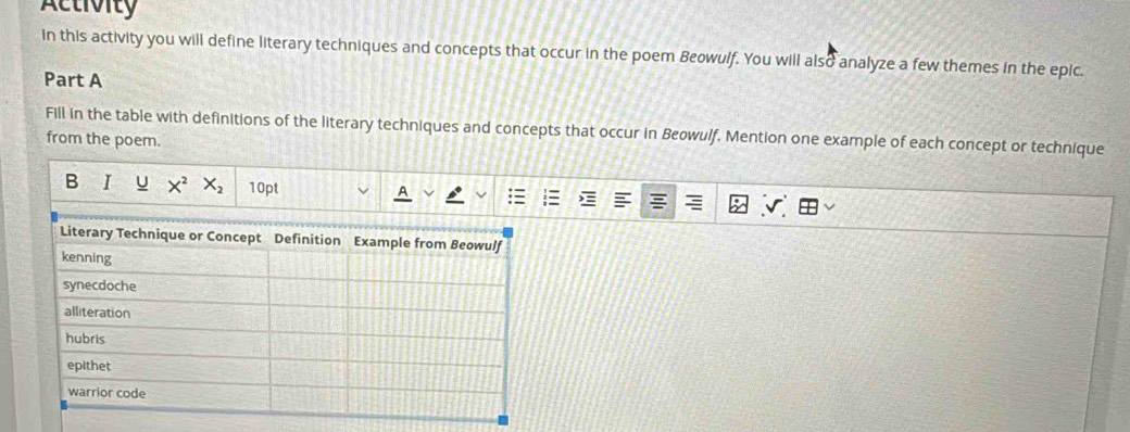 Solved: Activity in this activity you will define literary techniques ...