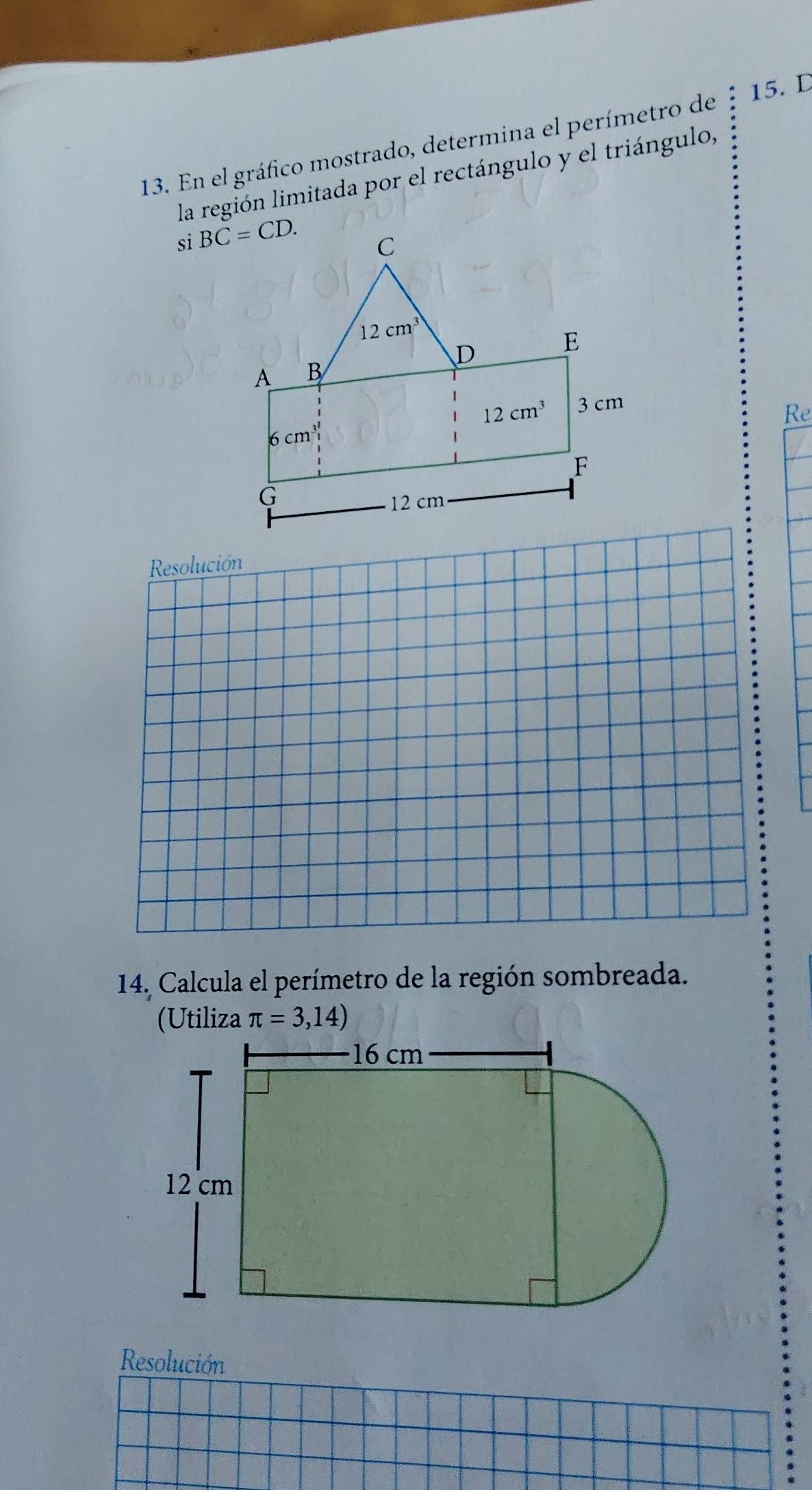 Resuelto:En el gráfico mostrado, determina el perímetro de º 15. I la ...