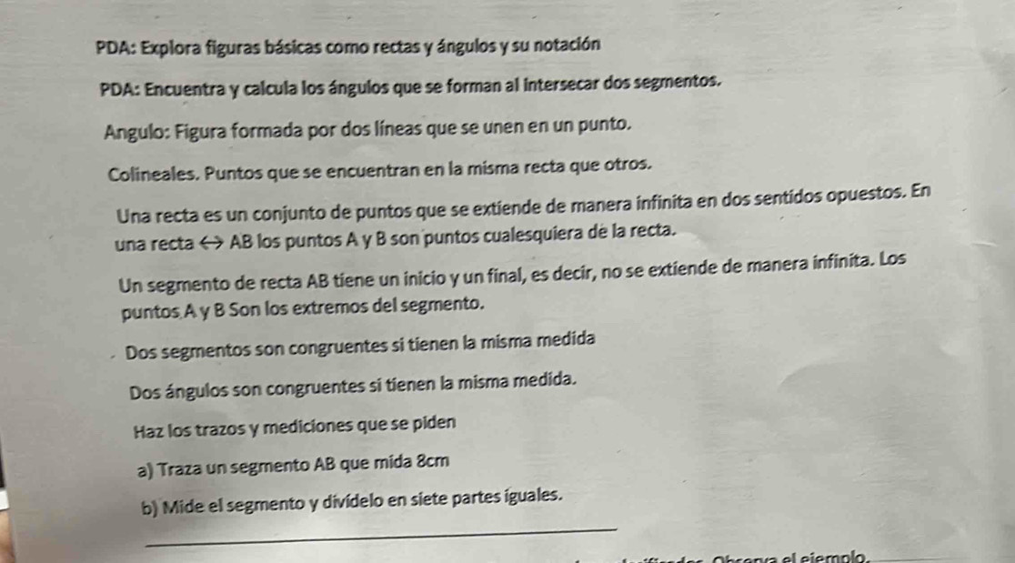 Resuelto:PDA: Explora figuras básicas como rectas y ángulos y su ...