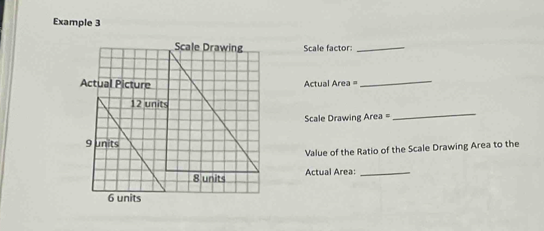 Solved: Example 3 Scale Drawing Scale factor:_ Actual Picture Actual ...