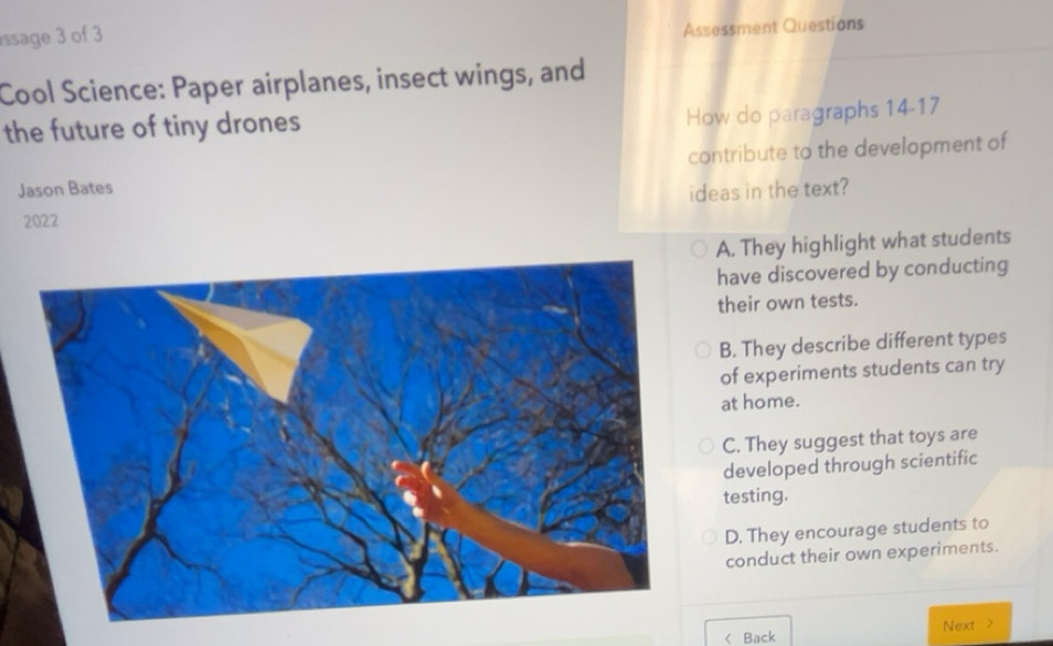 Résolu :issage 3 of 3 Assessment Questions Cool Science: Paper ...