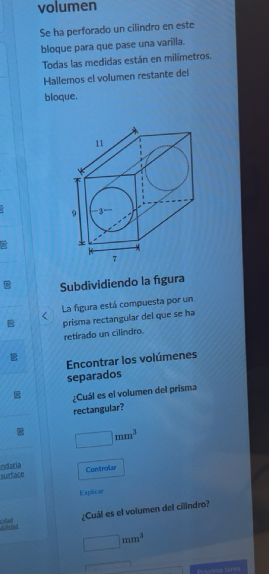 Resuelto:volumen Se ha perforado un cilindro en este bloque para que ...
