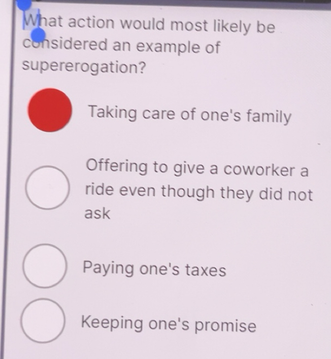 Solved: What action would most likely be considered an example of ...