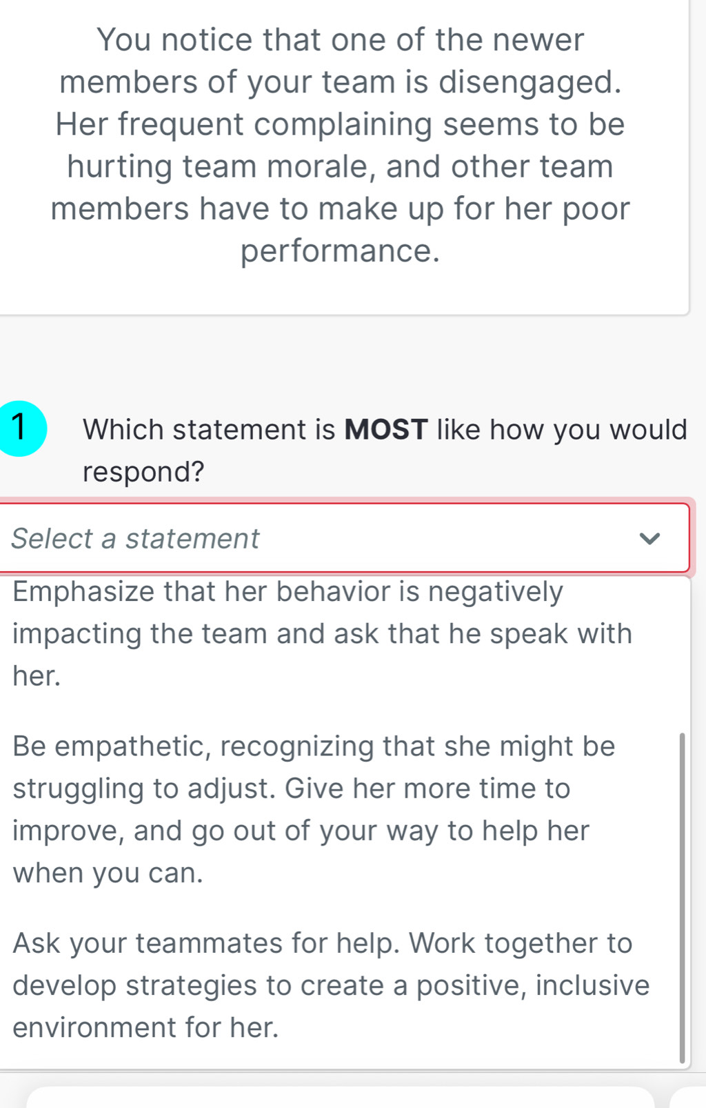 Solved: You notice that one of the newer members of your team is ...