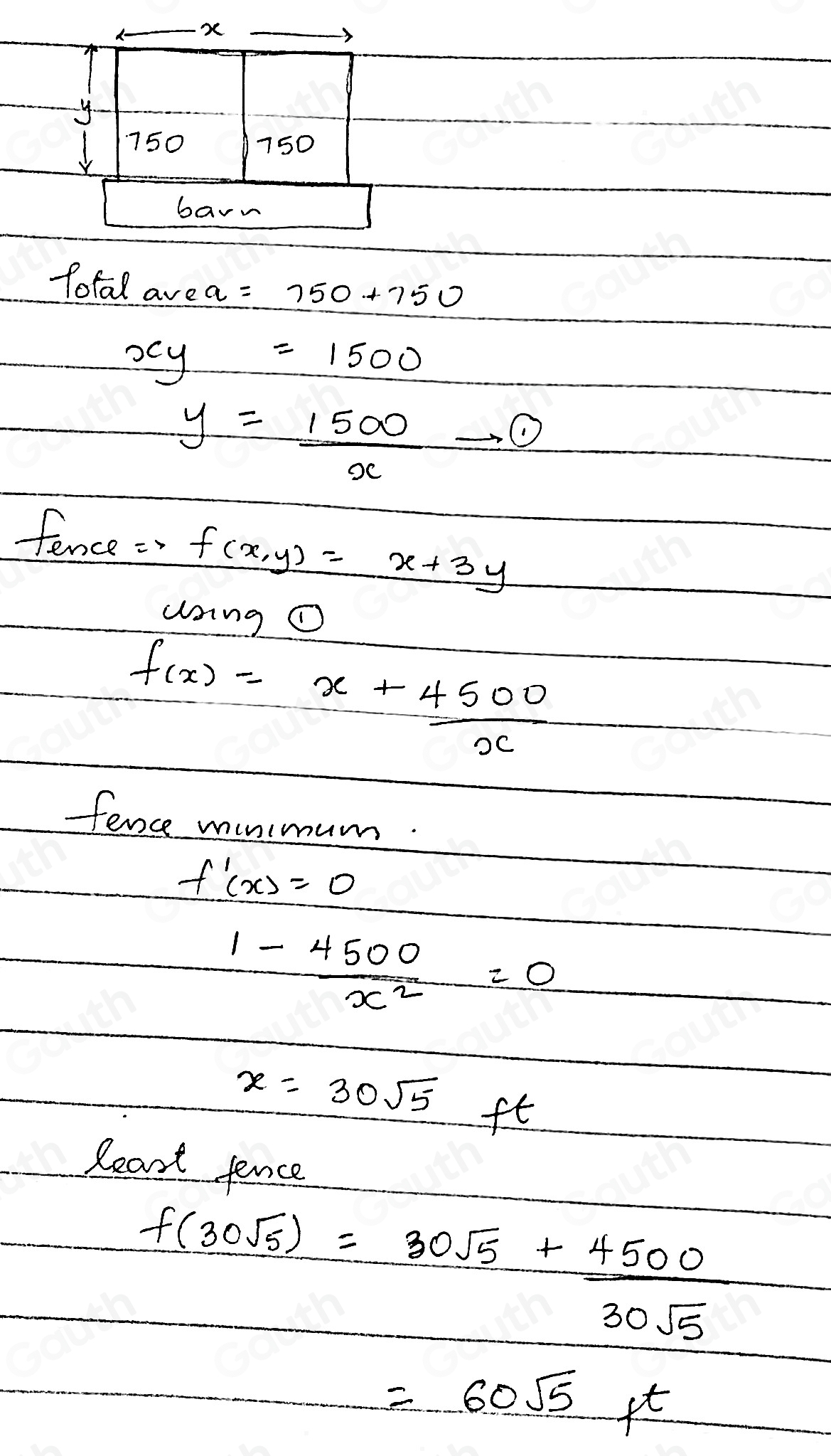 Solved: A farmer wishes to enclose two identical adjoining rectangular ...