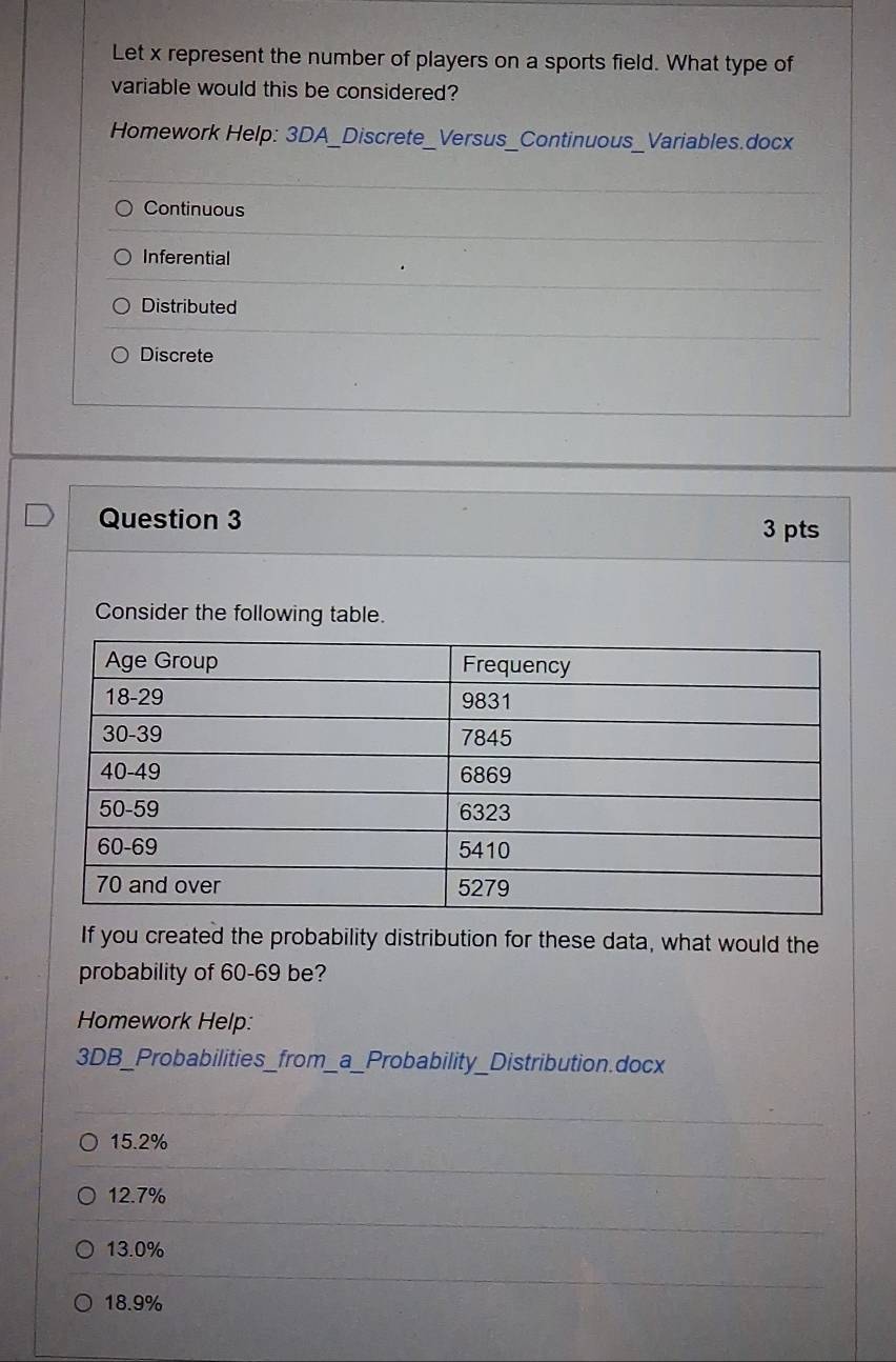 Solved: Let x represent the number of players on a sports field. What ...
