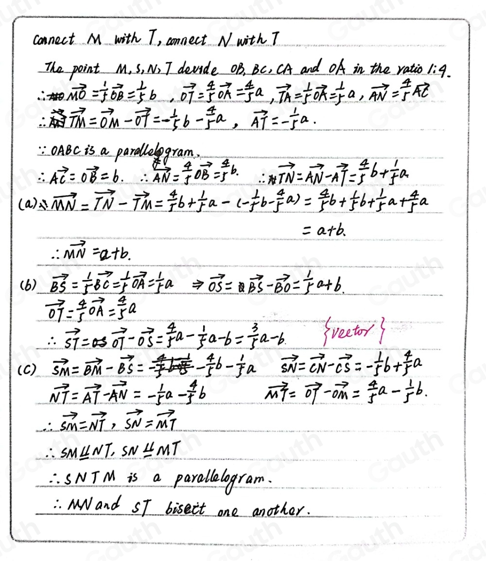 Solved: 13 OACB is a parallelogram. vector OA=a and vector OB=b. The ...