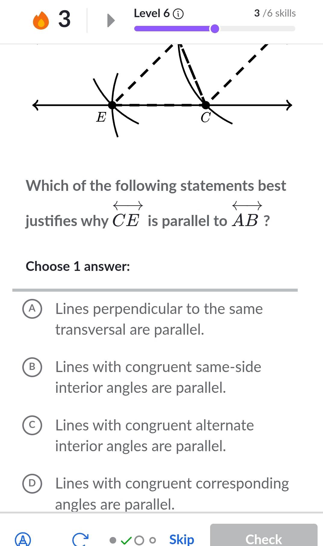 Solved: Level 6 ⓘ 3 /6 skills E C Which of the following statements best justifes why ...