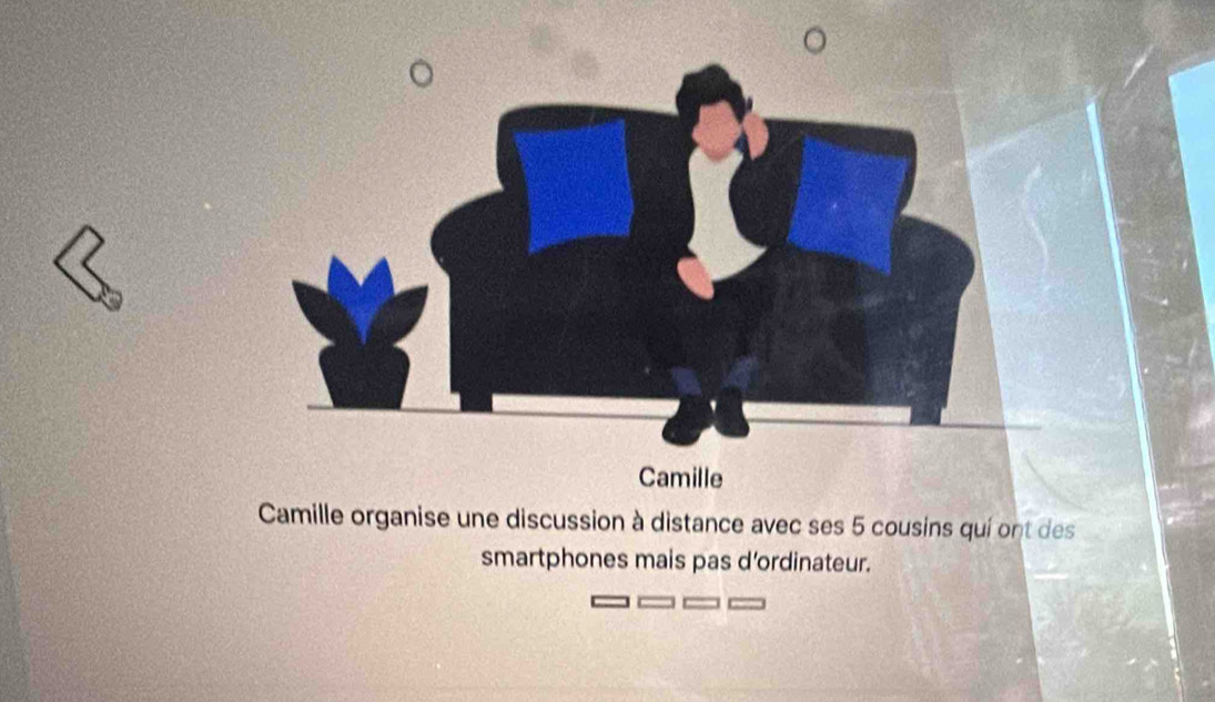 Résolu :Camille organise une discussion à distance avec ses 5 cousins ...