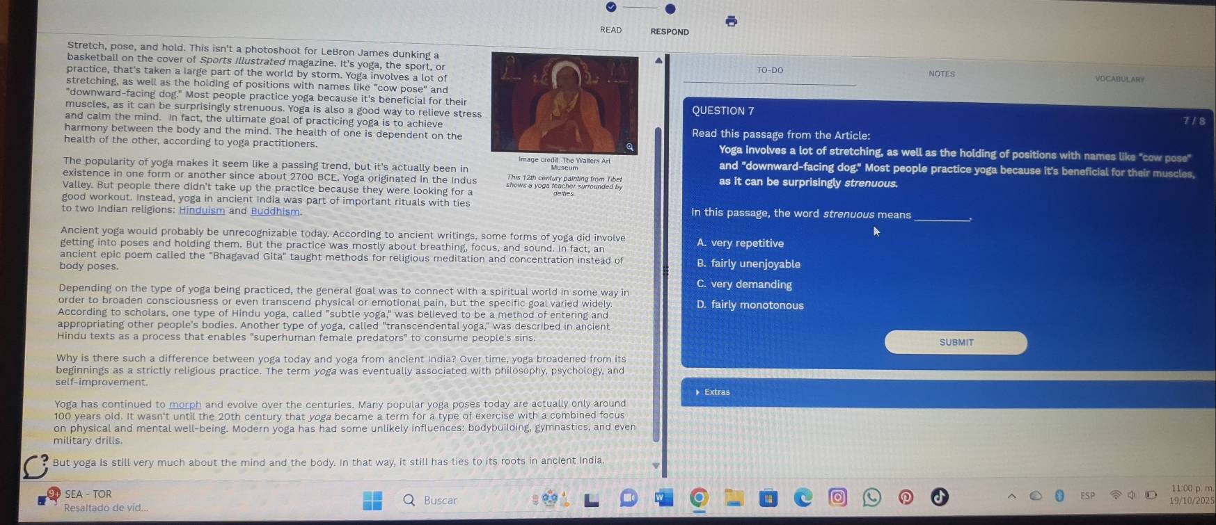Resuelto:READ RESPOND Stretch, pose, and hold. This isn't a photoshoot ...