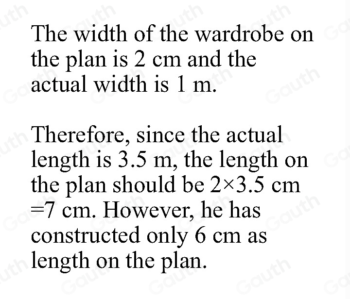 Solved: Mario has drawn a plan of his bedroom on 1 cm square paper. Bed ...