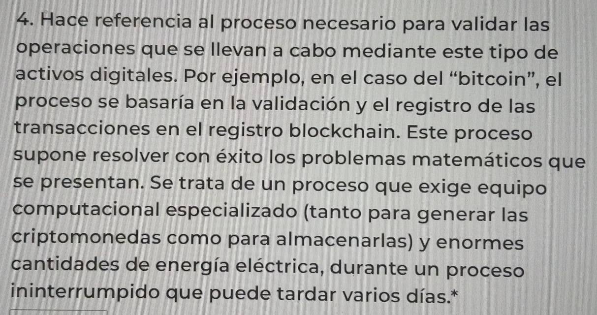 Resuelto:Hace referencia al proceso necesario para validar las operaciones que se llevan a cabo me