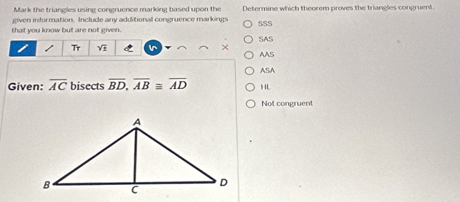 Solved: Mark the triangles using congruence marking based upon the ...