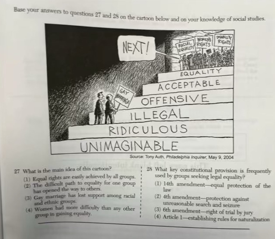 Solved: Base your answers to questions 27 and 28 on the cartoon below ...