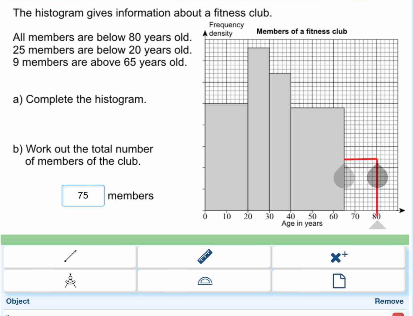 Solved: The histogram gives information about a fitness club. Frequency ...