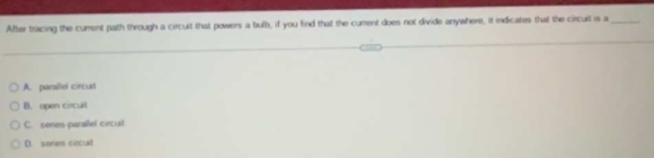 Solved: After tracing the current path through a circuit that powers a ...