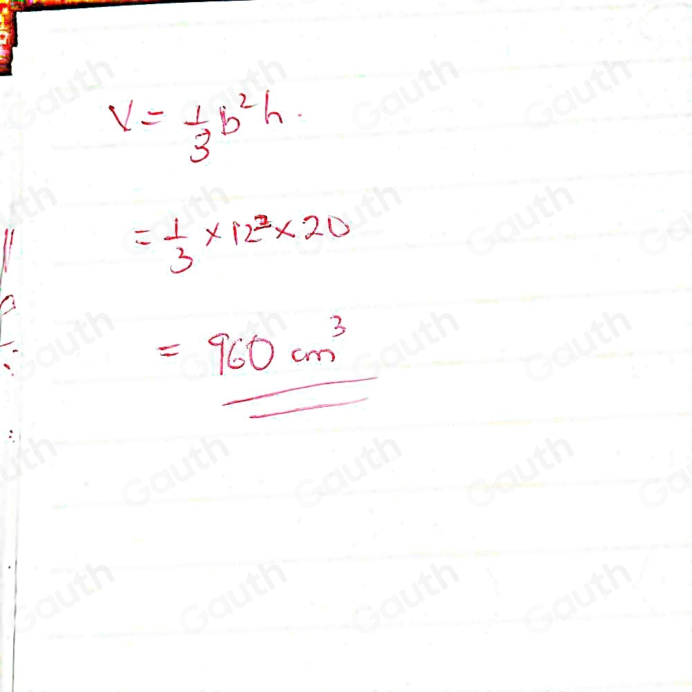 Solved: A paperweight is in the shape of a square-based pyramid 20 ...