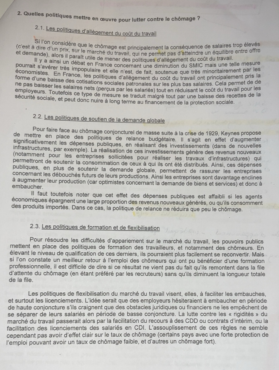 Résolu :Quelles politiques mettre en œuvre pour lutter contre le ...