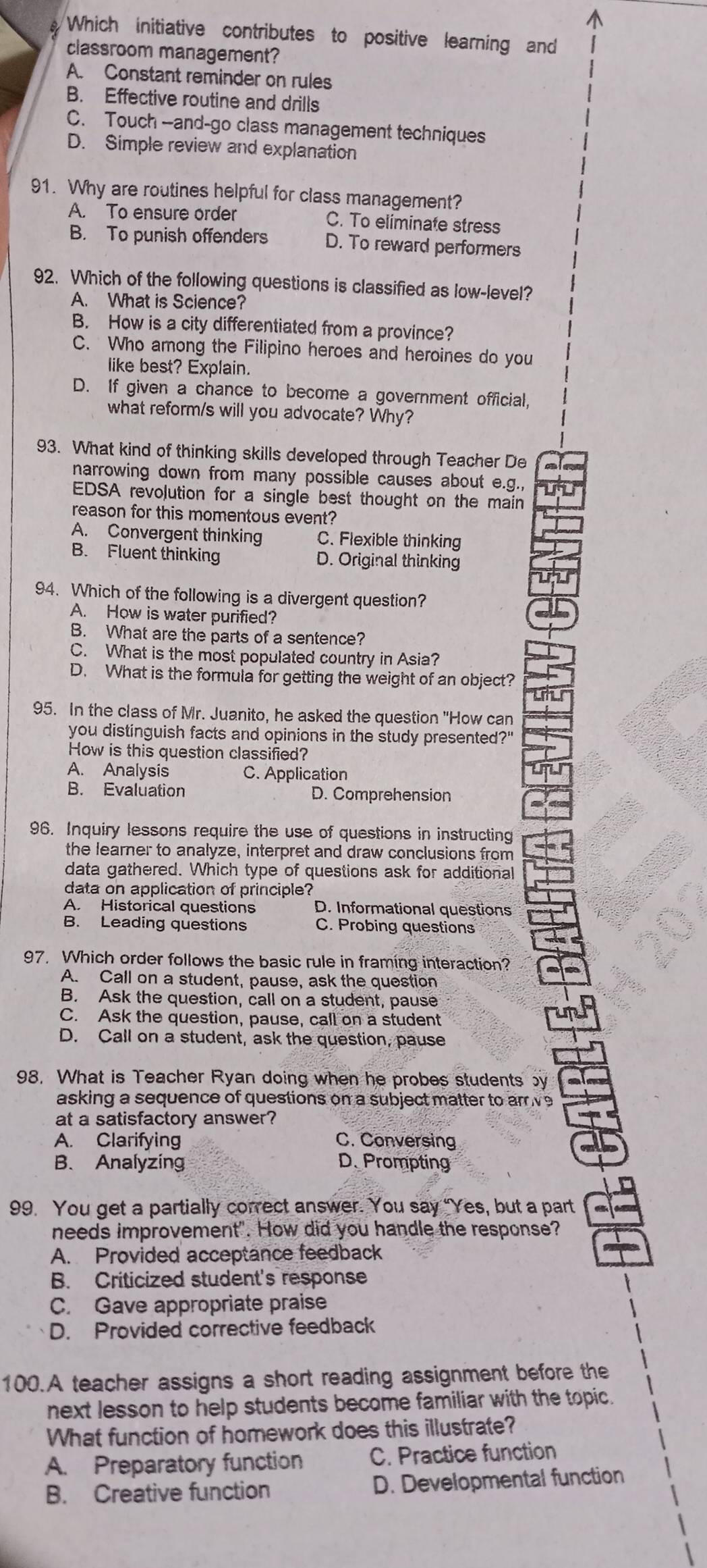 Solved: Which initiative contributes to positive learning and classroom ...
