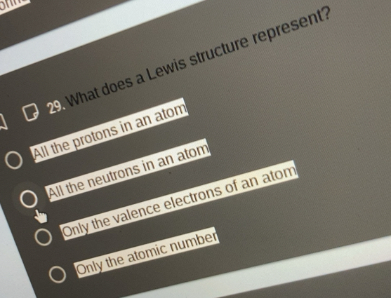 Solved: What does a Lewis structure represent? All the protons in an ...