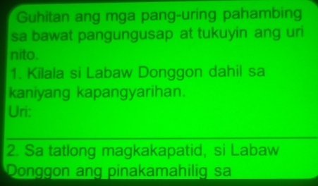 Solved: Guhitan ang mga pang-uring pahambing sa bawat pangungusap at ...