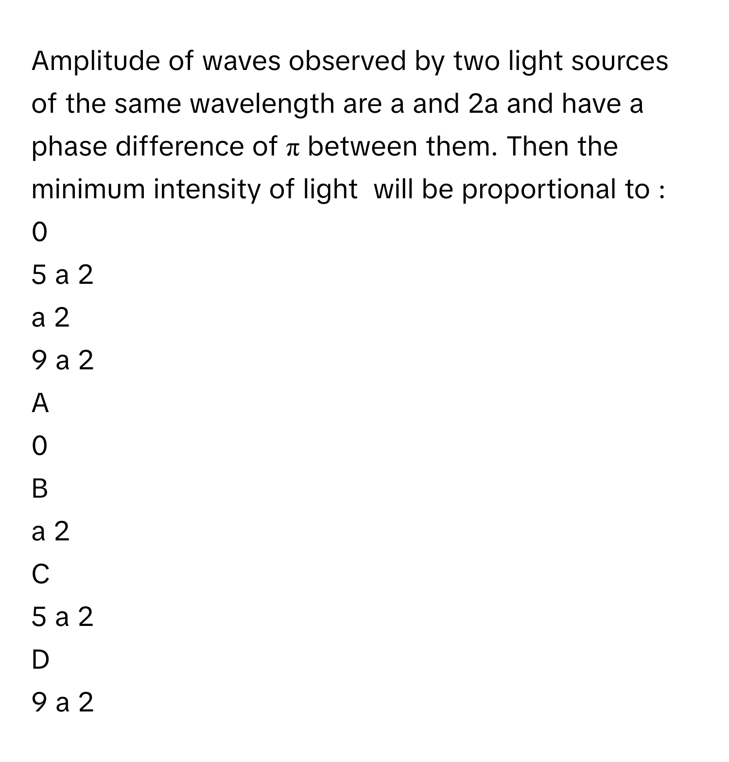 Solved: Amplitude of waves observed by two light sources of the same ...