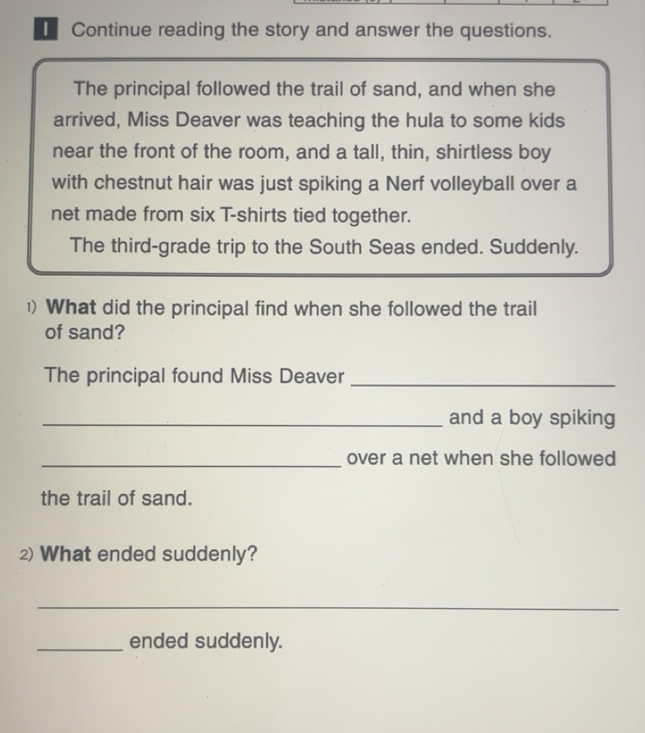 Solved: Continue reading the story and answer the questions. The ...