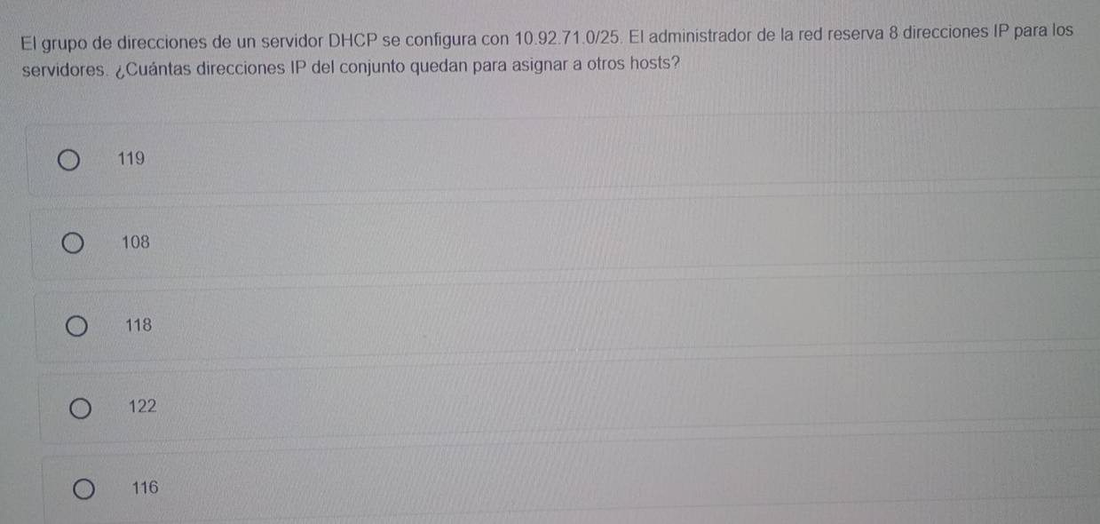 Resuelto:El grupo de direcciones de un servidor DHCP se configura con ...