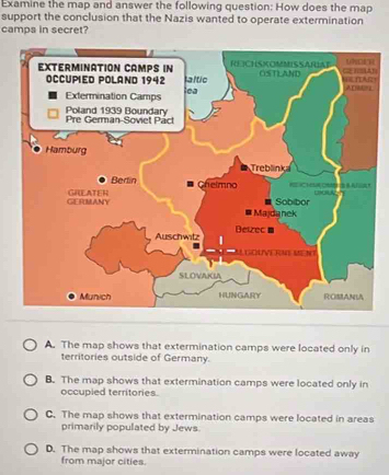 Solved: Examine the map and answer the following question: How does the ...