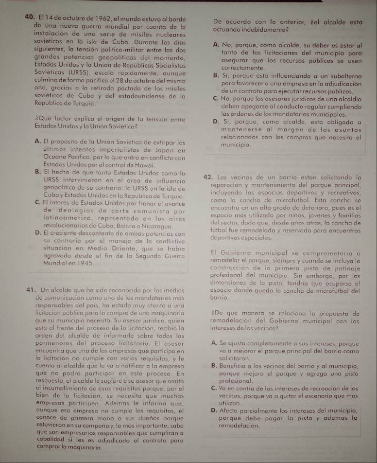 Resuelto:El 14 de octubre de 1962, el mundo estuvo al borde De acuerdo ...