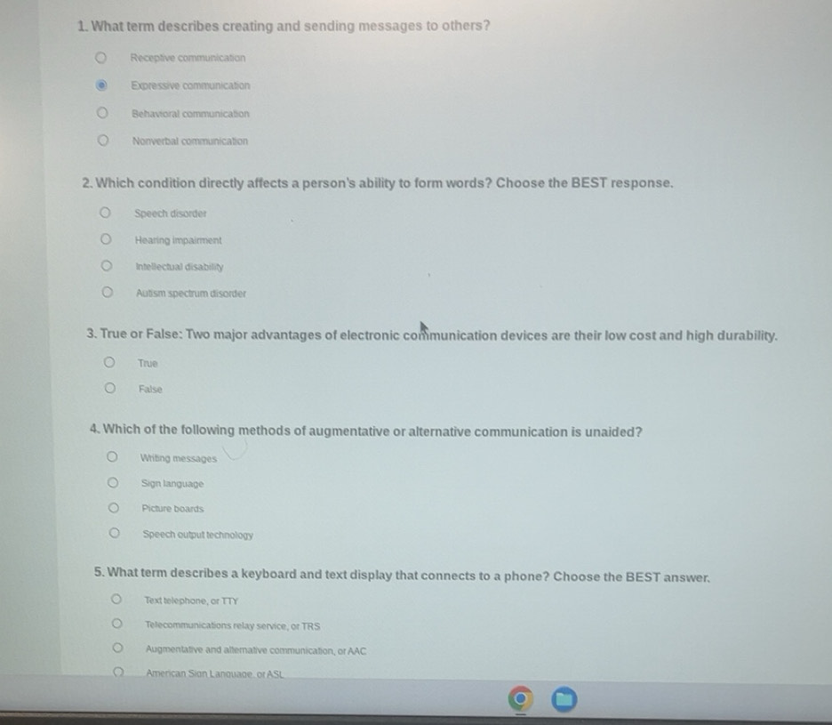 Solved: What term describes creating and sending messages to others ...