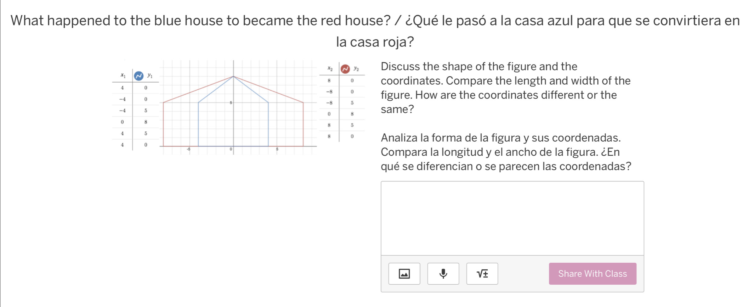 Gelöst:What happened to the blue house to became the red house? / ¿Qué ...
