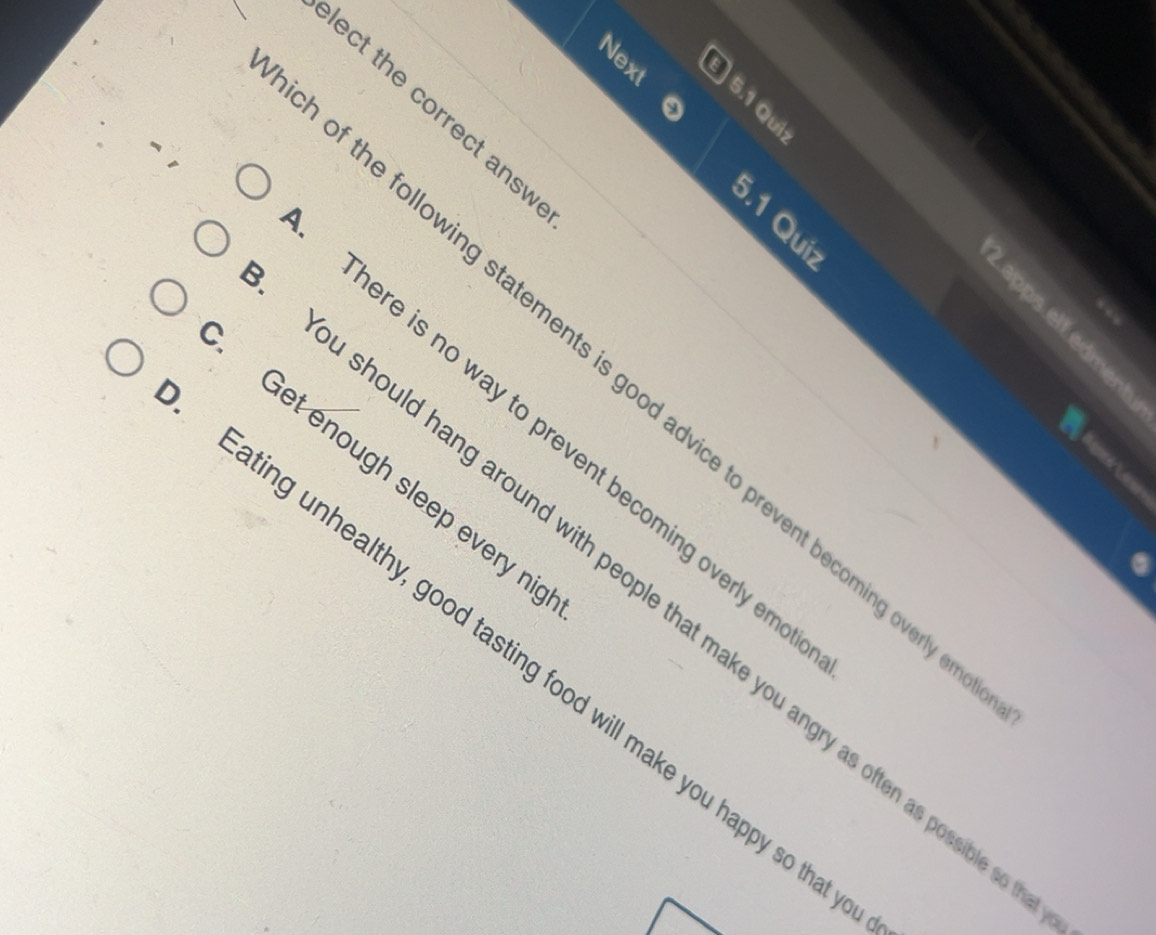 Solved: Next lect the correct answ 5.1 Quíz of the following statements ...