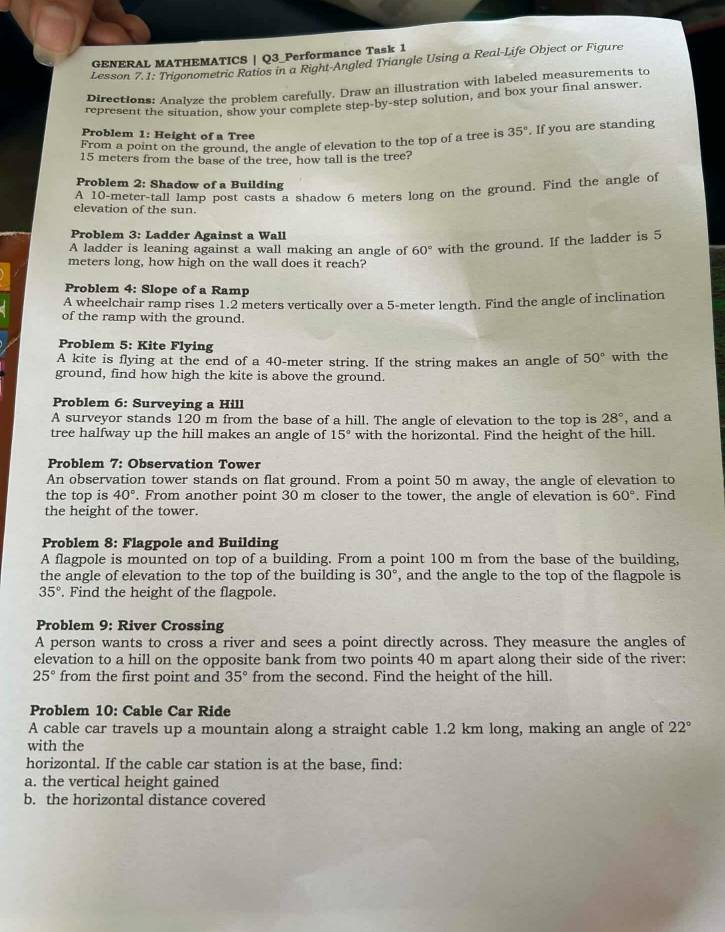 Solved: GENERAL MATHEMATICS | Q3_Performance Task 1 Lesson 7.1 ...